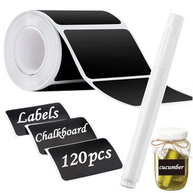 Chalkboard Labels Stickers, 120pcs Black Chalkboard Labels for ...