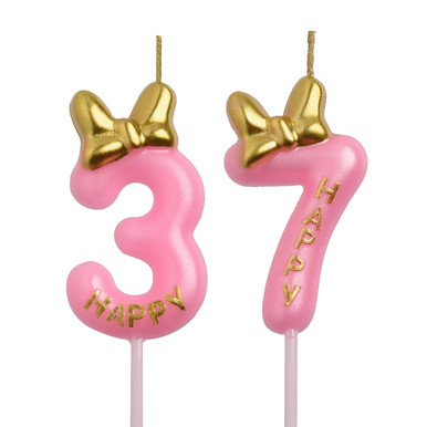 AOOLADA 37th 73rd Birthday Candles, Pink 73 37 Year Old Cake Topper ...