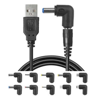 USB to DC Power Charging Cable with 10pcs DC Barrel Jack Universal ...