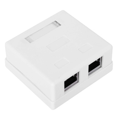 Cat6 RJ45 Surface Mount Box 2 Port Keystone Jack Desktop Information ...