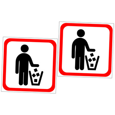 Alipis 2pcs Trash can Stickers Trash bin Sticker Trash can Logo Symbol ...