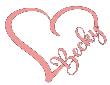Custom Font Heart Name Decal Sticker - Great for Tumblers, Laptops ...