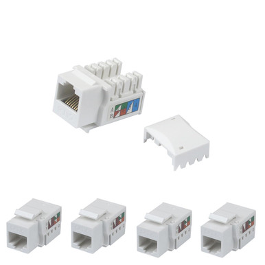 JIECHENG 5-Pack RJ45 Keystone Jack,Cat6 Keystone Jacks in White Color ...
