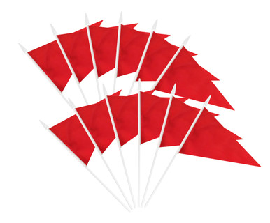 12 Pack Red Pennant Flags Small Mini Hand Held Solid Color Pennant DIY ...