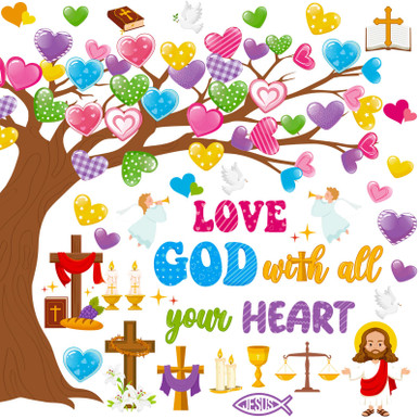 Zonon Christian Valentine's Day Classroom Bulletin Board Decorations ...