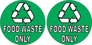 StickerTalk Recycling Food Waste Only Vinyl Stickers, 1 Sheet of 2 ...