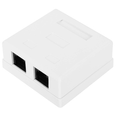 RJ45-8P8C Surface Mount Box,Network Socket 2 Port CAT6A Ethernet LAN ...