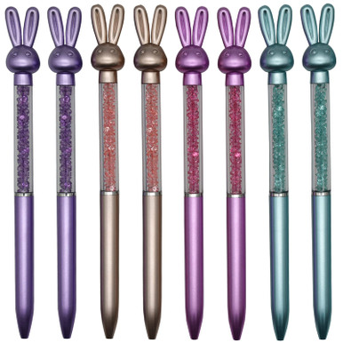 Maydahui 12PCS Cute Rabbit Ballpoint Pen Retractable Colorful Crystal ...