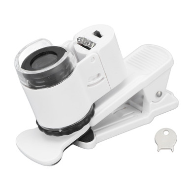 45X Mini Mobile Phone Clip On Microscope, UV Light Adjustable Head ...