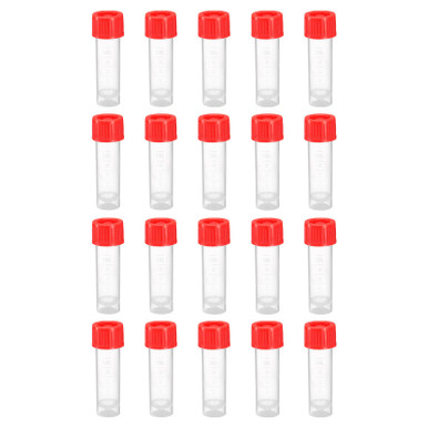 PATIKIL 5mL Plastic Test Tubes, 20 Pack Frozen Test Tube Graduated Vial ...