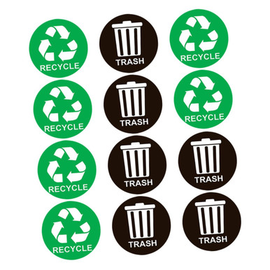 Didiseaon 2 Garbage Classification Sign Recycle Sign Sticker Trash Bin ...