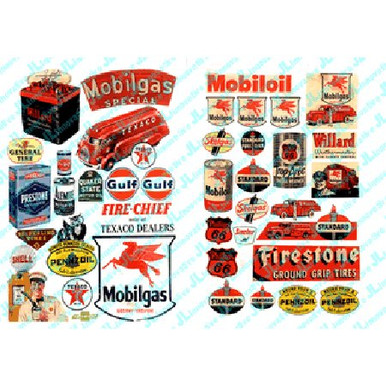 HO Scale 1940s-1950s Gas Station Posters & Signs -- Gas Station & Oil ...