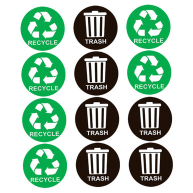 2 Garbage Classification Sign Recycle Trash Bin Sticker Recycle Sticker ...