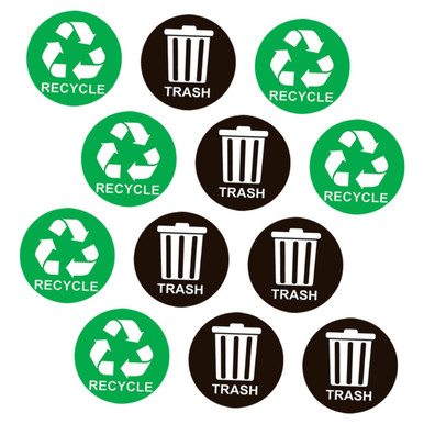 Yardwe 2 Garbage Classification Sign Recycle Sticker for Trash can ...