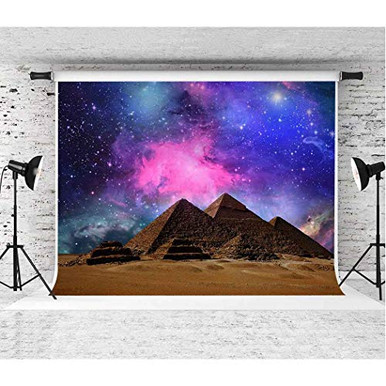 EARVO Pyramids Backdrop Egyptian Travel Themed Party 7x5ft Starry Sky ...