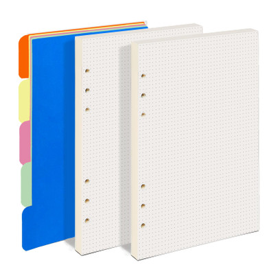 A5 Dotted Refill Paper, Qhcausuk 90 Sheets/180 Pages 6 Holes Punched ...