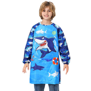 WERNNSAI Art Smocks for Kids - Shark Toddler Smock for Painting Boys ...