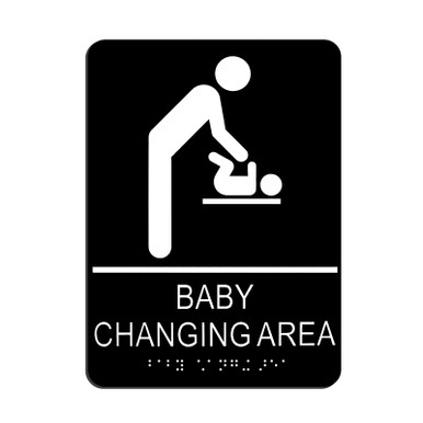 QEEYON Baby Changing Area Sign for Business, ADA Compliant Braille ...