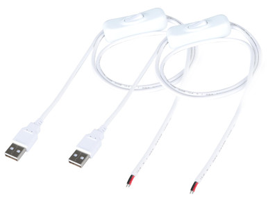 HCFeng DC 2-pin USB Cable with ON/Off Switch USB 2.0 A Male Plug 2 Pin ...