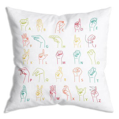 ASL American Sign Language Alphabet Educational ABC Playroom Pillowcase ...
