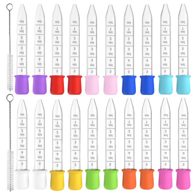 20 Pack 5ml Plastic Pipettes Dropper with Clean Brush Unbreakable ...