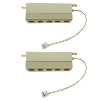 The Lord of the Tools 2PCS Five Way Telephone Splitter RJ11 6P4C Male ...