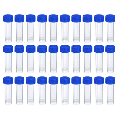 PATIKIL 5mL Plastic Test Tubes, 50 Pack Frozen Container Storage Blue ...