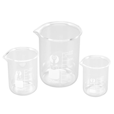 VILLCASE measuring cup beakers and test tubes 300ml low form glass ...