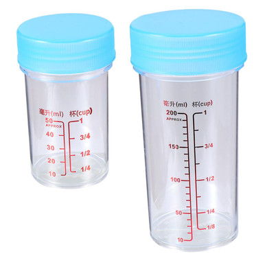 2 Set Laboratory Screw Cap Test Tubes Measuring Cylinder Kitchen Tools ...