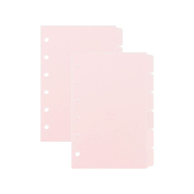 Koqye A7 Pink Binder Dividers Plastic 6 Holes Index Dividers with Tabs ...