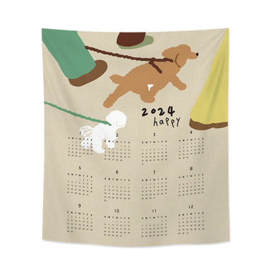 2024 Calendar Towel Personalized Hanging Cloth Calendar Tapestry 12 ...