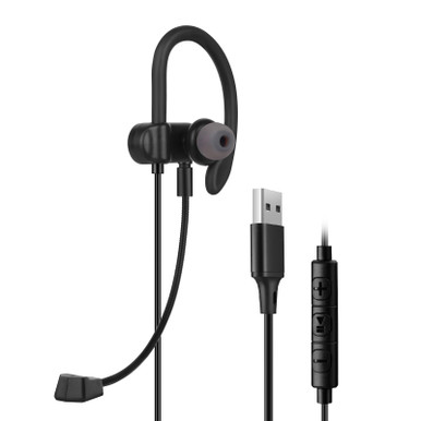 C G CHANGEEK Single Side Wired Earbud with Boom Mic and USB-A Plug for ...