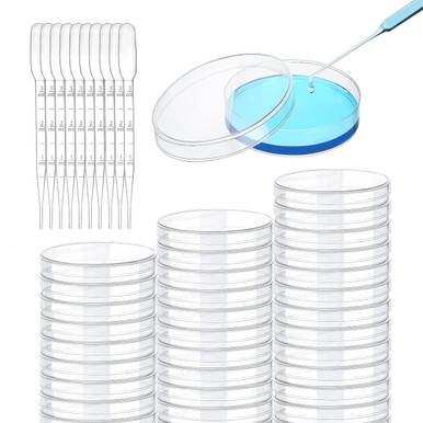 20 Pack Sterile Plastic Petri Dishes with Lid, 90mm Dia x 15mm Deep ...