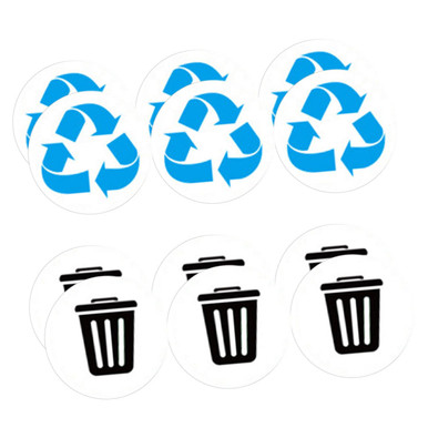 Luxshiny 12pcs Garbage Sorting Stickers Garbage Stickers Trash Can ...
