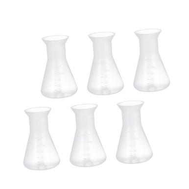 6pcs Plastic Flask Chemical Flask Measuring Flask Glass Beakers ...