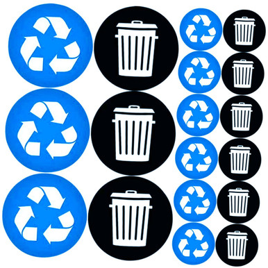 Zerodeko 1 Set Self Adhesive Recycling Stickers Waste Container ...