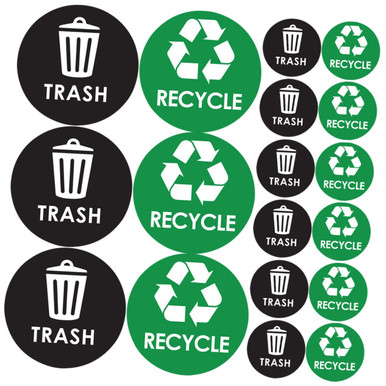 Cabilock 1 Set Self Adhesive Recycling Stickers Recycling Bin Labels ...