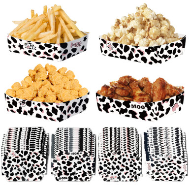 Cieovo 48 Pack Pink Cow Print Party Supplies Disposable Cow Paper Food ...