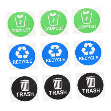 CAXUSD 9pcs Trash Can Stickers Decal Logo Recycle Recycling Sticker ...