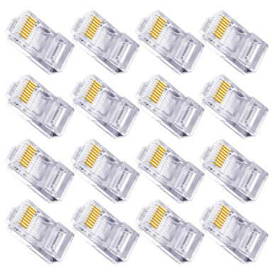 SOLUSTRE 100PCS Through Hole Network Crystal Network Cable end cat 6 ...