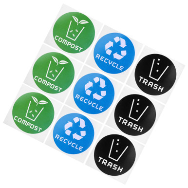 Fdit 60Pcs/Set Round Recycle Trash Compost Sticker Recycle Sticker ...
