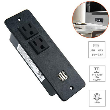 Furniture Recessed Power Strip, Recessed Desk Outlet with 3.5A Max USB ...
