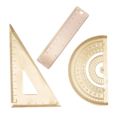 FUNOMOCYA 1 Set Triangular Ruler Protractor Stationery Ruler Metal ...