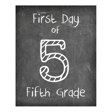 Simply Remarkable First Day of School Print, 5th Grade Reusable ...