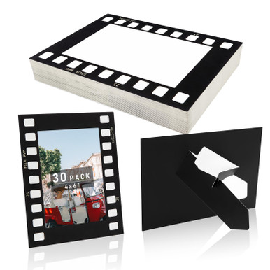 30 Pack Paper Picture Frames 4x6,Black Movie Film Standing Cardboard ...