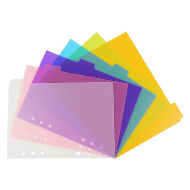 2 Pack A5 Binder Dividers 6 Tabs Bright Color Plastic Binder Index Tabs ...