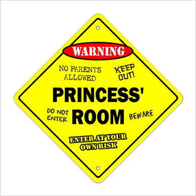 Princess' Room Sign Crossing Zone Xing | Indoor/Outdoor | 17" Tall Kids ...