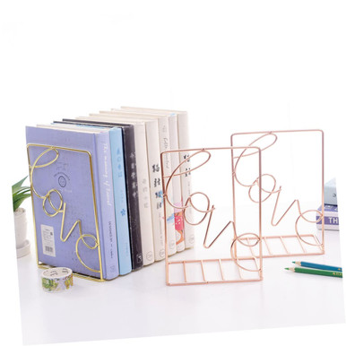 FUNOMOCYA Book Stoppers Office Supplies Metal Book Desk Book Shelf Desk ...