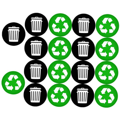 1 Set Self Adhesive Recycling Stickers Large Garbage Can Trash ...