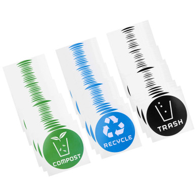 Zerone Trash and Recycle Stickers,60Pcs Round Recycle Trash Compost Sticker Decal for Home ...